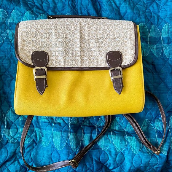 unbranded | Bags | Mustard Yellow Faux Leather Lace Convertible Bag ...